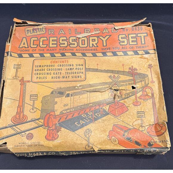 Toys | Rare Vintage 195s Plastic Railroad Accessory Set By Louis Marx ...